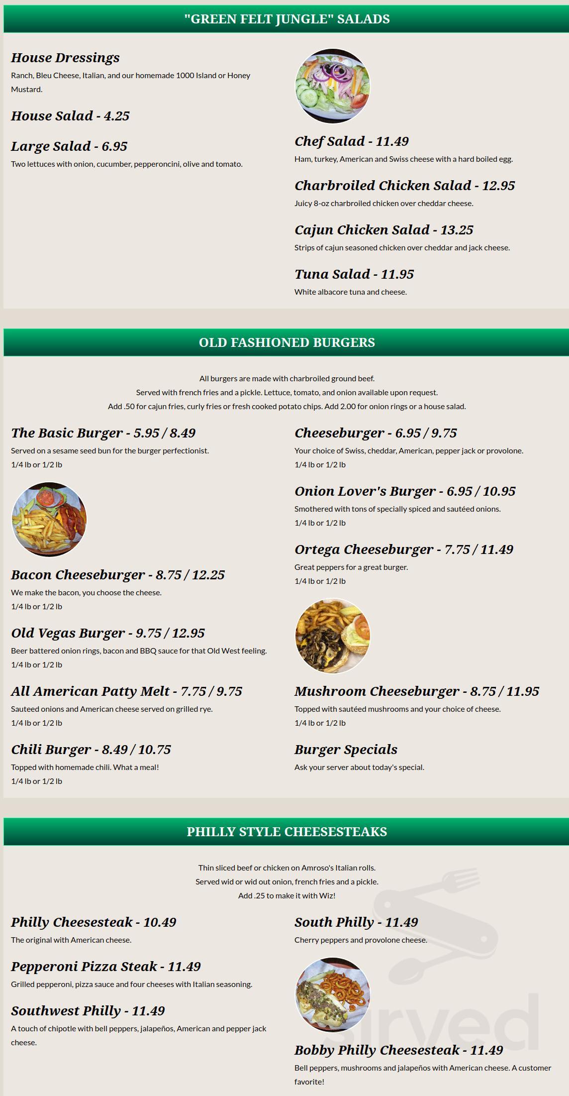 Torrey Pines Pub menu in Las Vegas, Nevada, USA