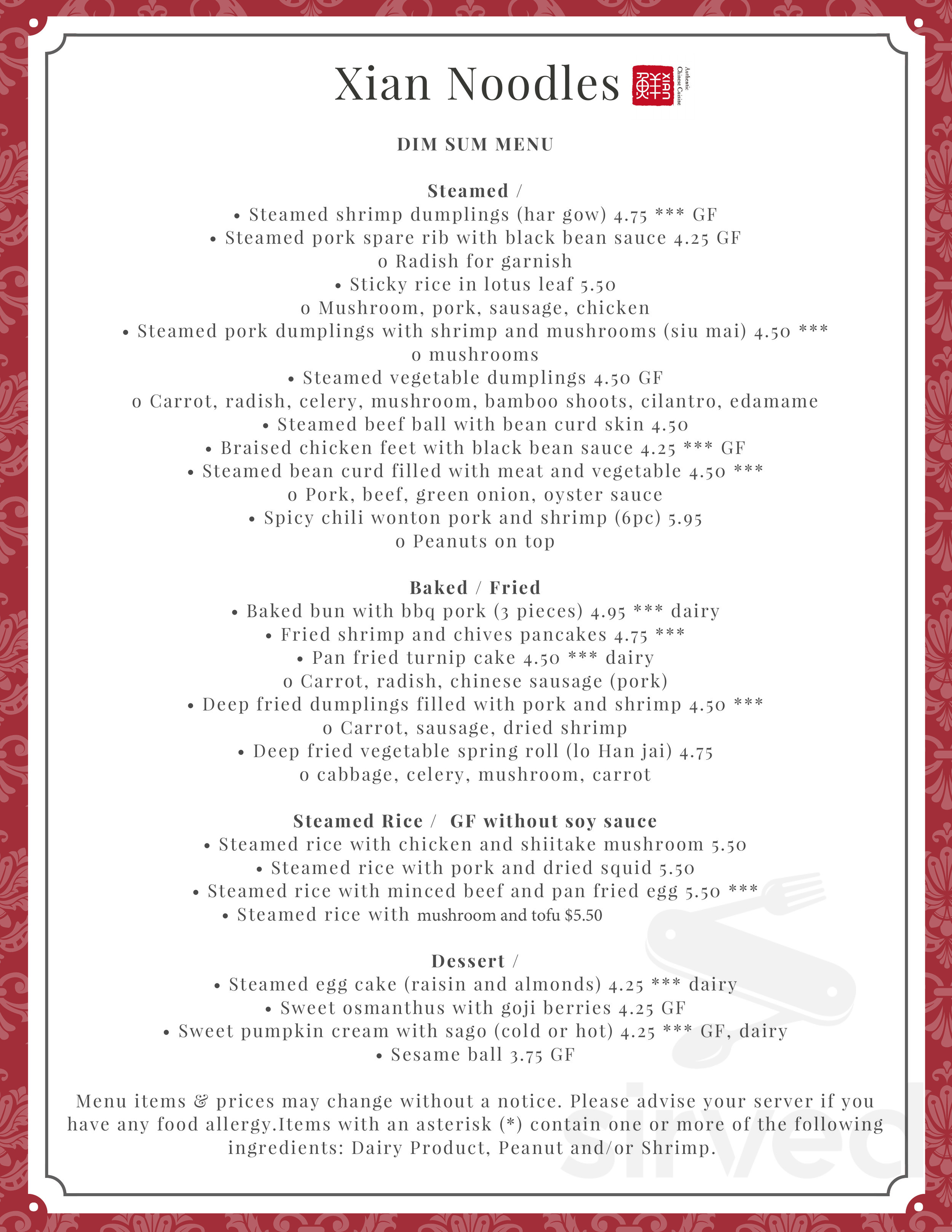 Xian sushi and Noodle San Marcos menus in San Marcos, Texas, United States