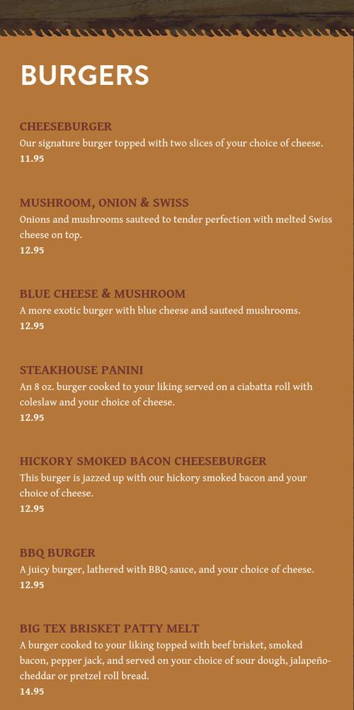 Barnsider Smokehouse BBQ menu in Lake George, New York, USA