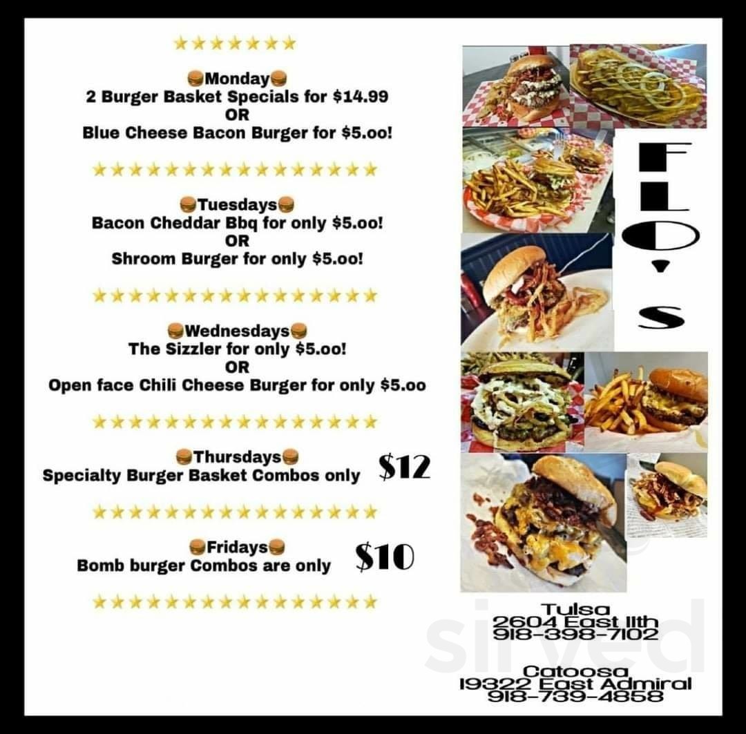 Menu for Flo's Burger Diner in Catoosa, OK | Sirved