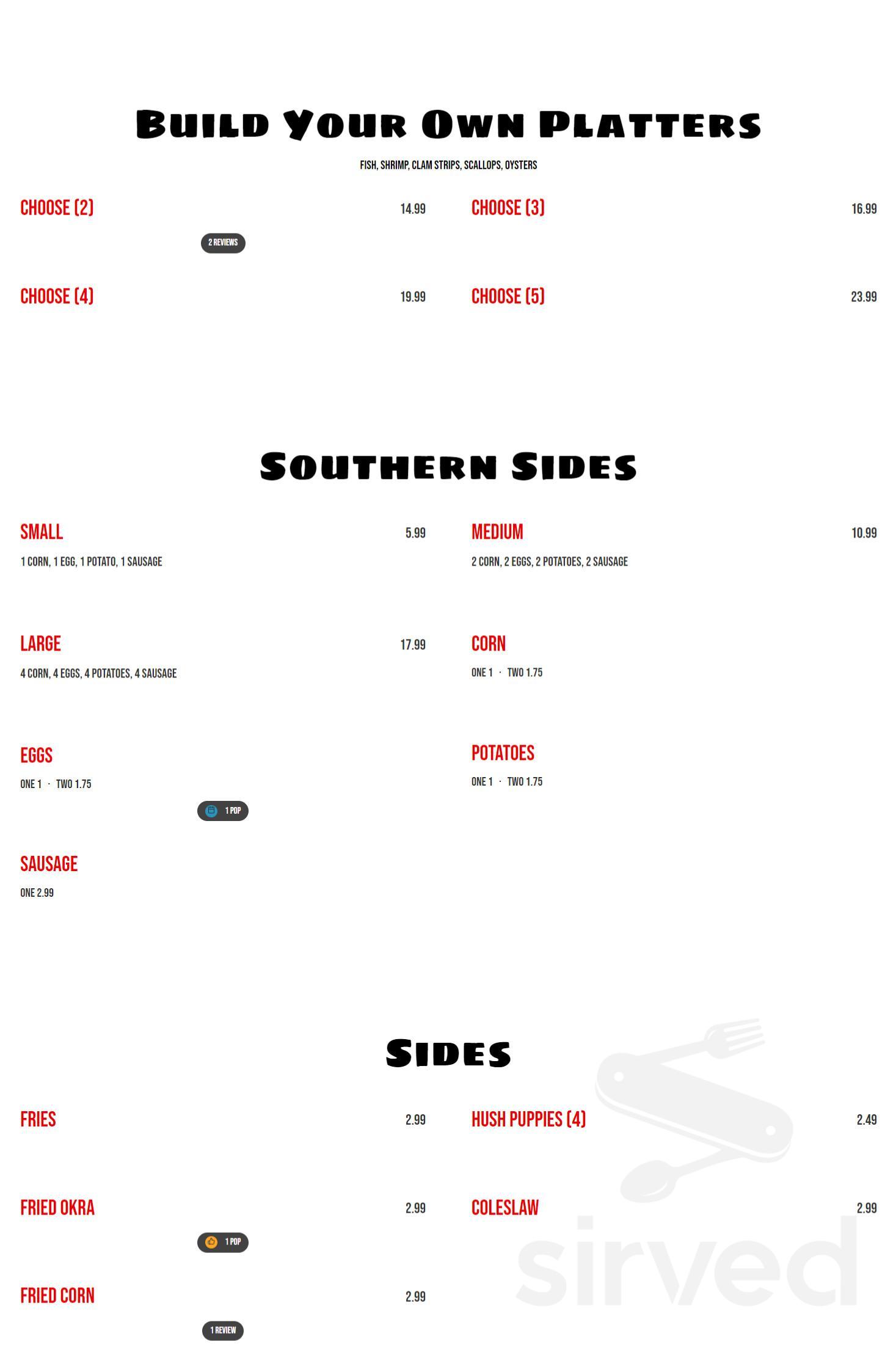Menu - Bunnell FL's Crab Shack 386 | Sirved