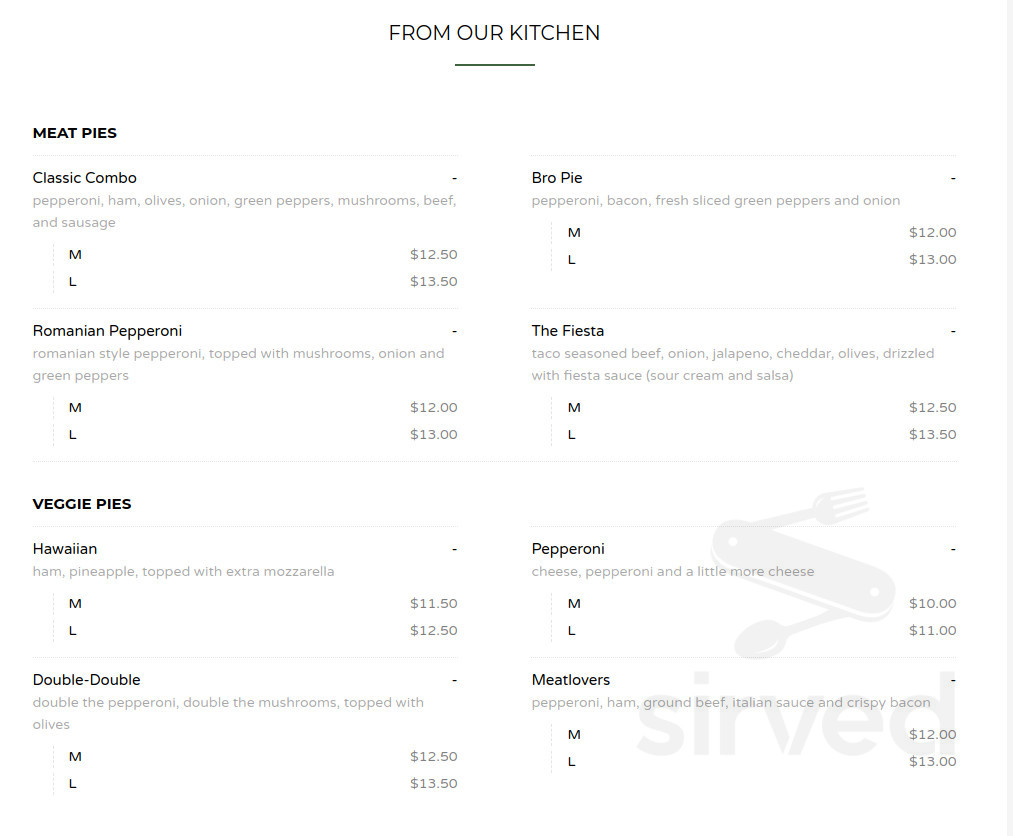 Zappos Pizza menu in Portland, Oregon, USA