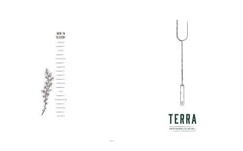 Terra menu in Dallas, Texas, USA