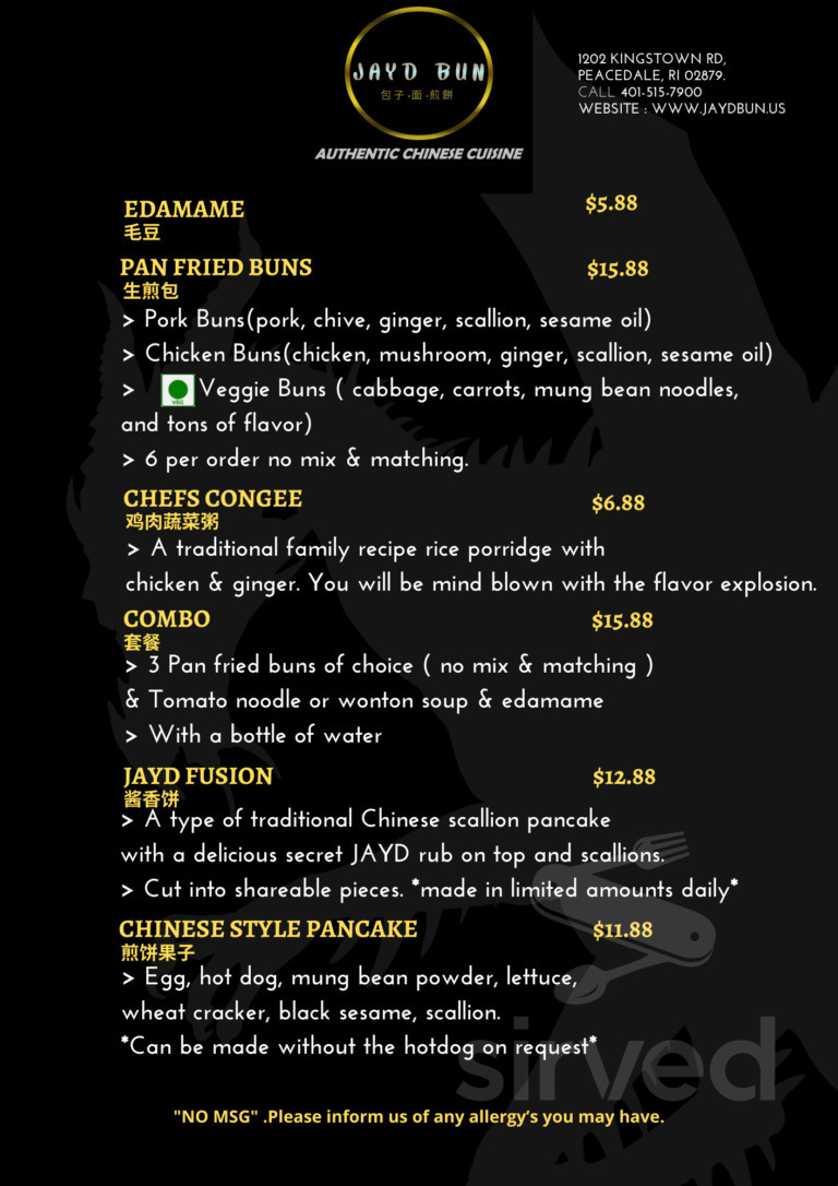 JAYD BUN menus in South Kingstown, Rhode Island, United States