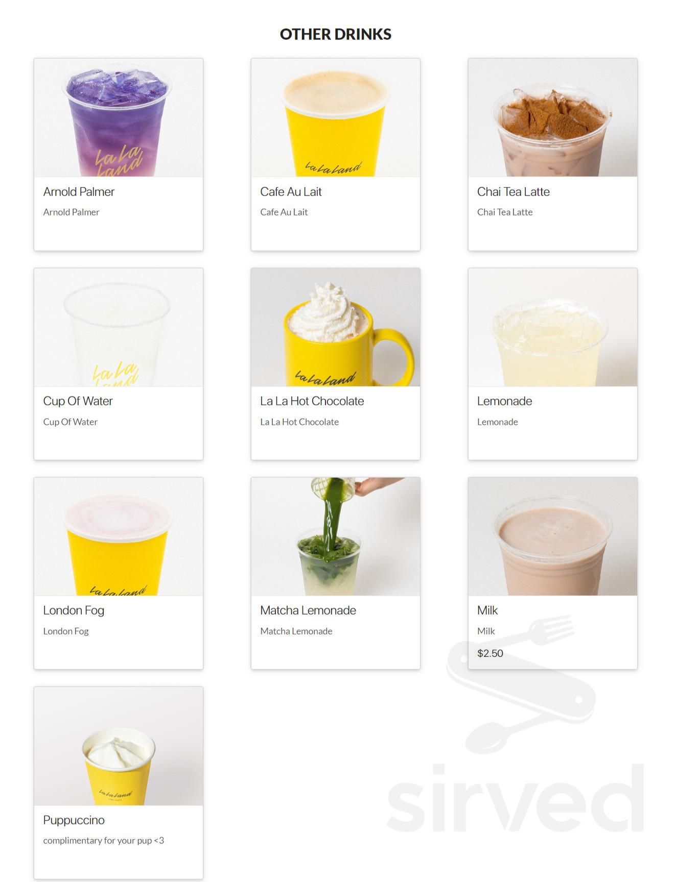 La La Land menus in Houston, Texas, United States