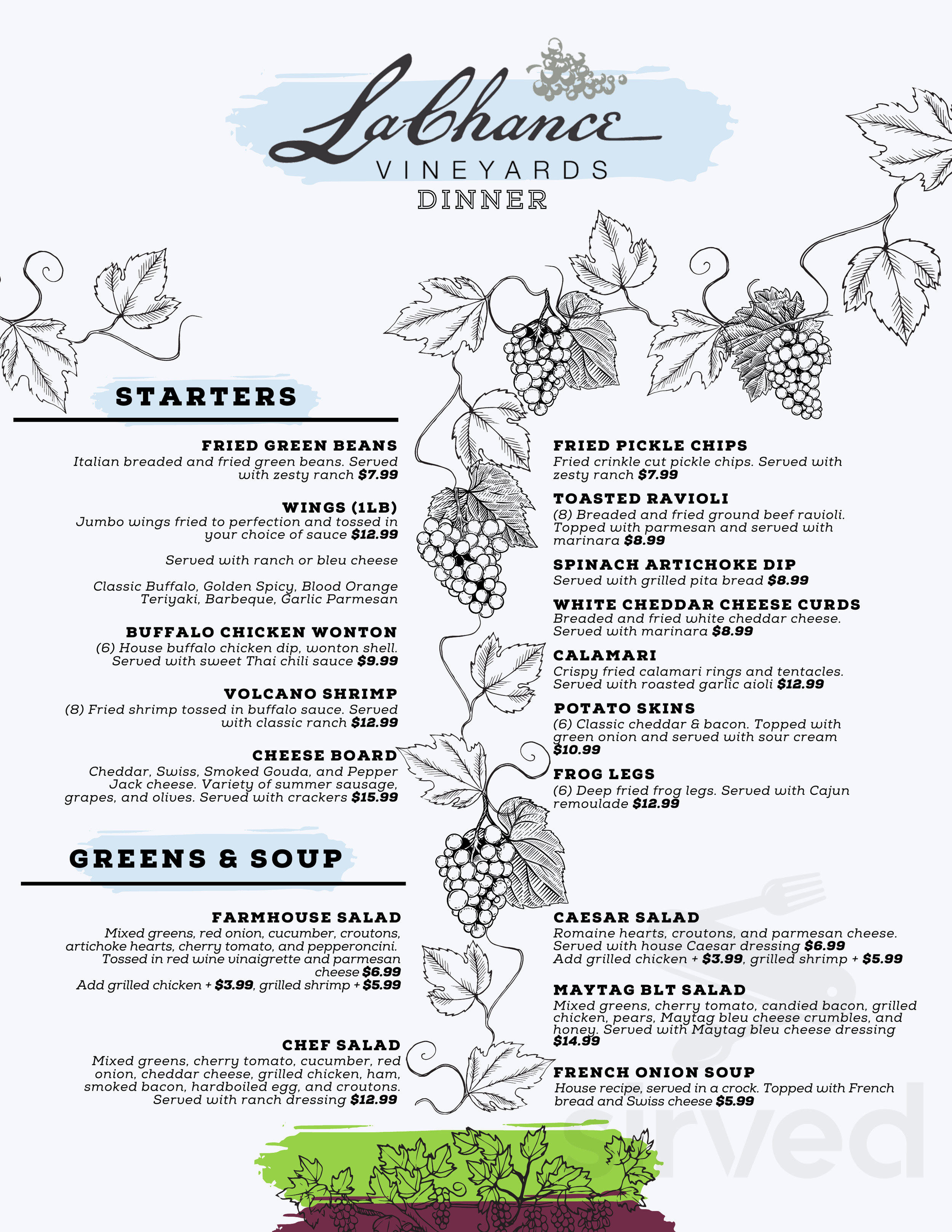 LaChance Vineyards menu in De Soto, Missouri, USA
