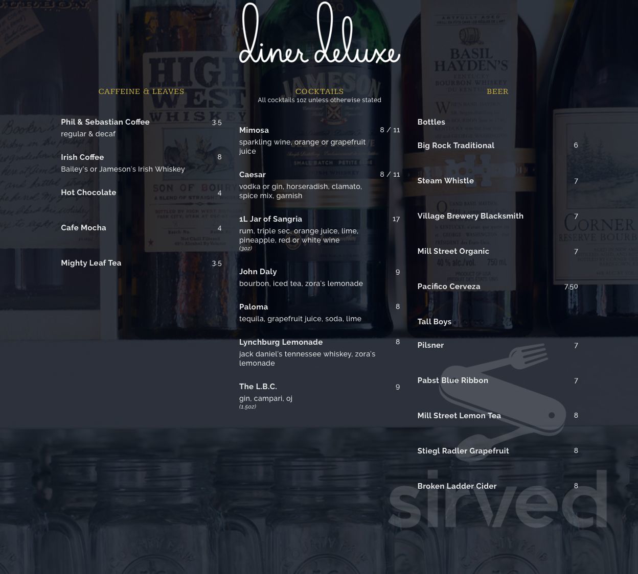 diner deluxe - Marda Loop menus in Calgary, Alberta, Canada