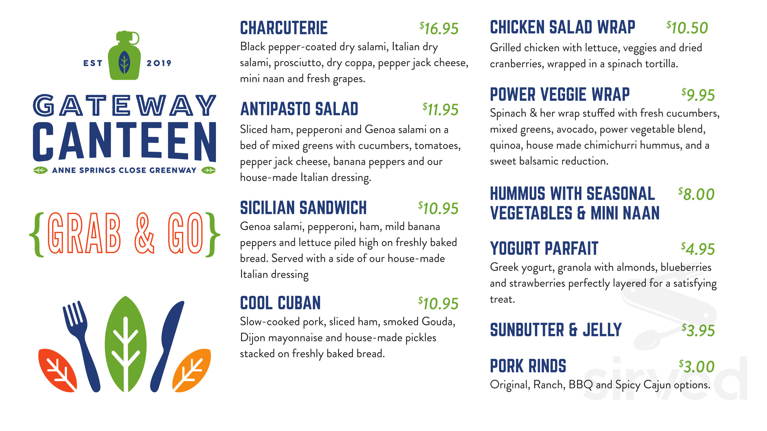 Anne Springs Close Greenway Gateway & Gateway Canteen menu in Fort Mill ...