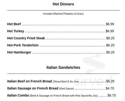 Poor Boy Restaurant menu in Kankakee, Illinois, USA