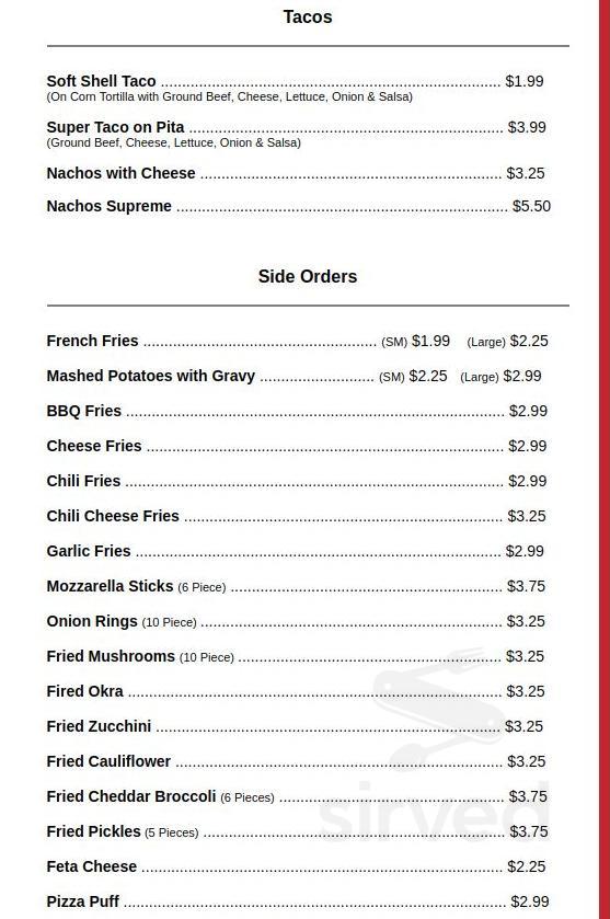 Poor Boy Restaurant menu in Kankakee, Illinois, USA