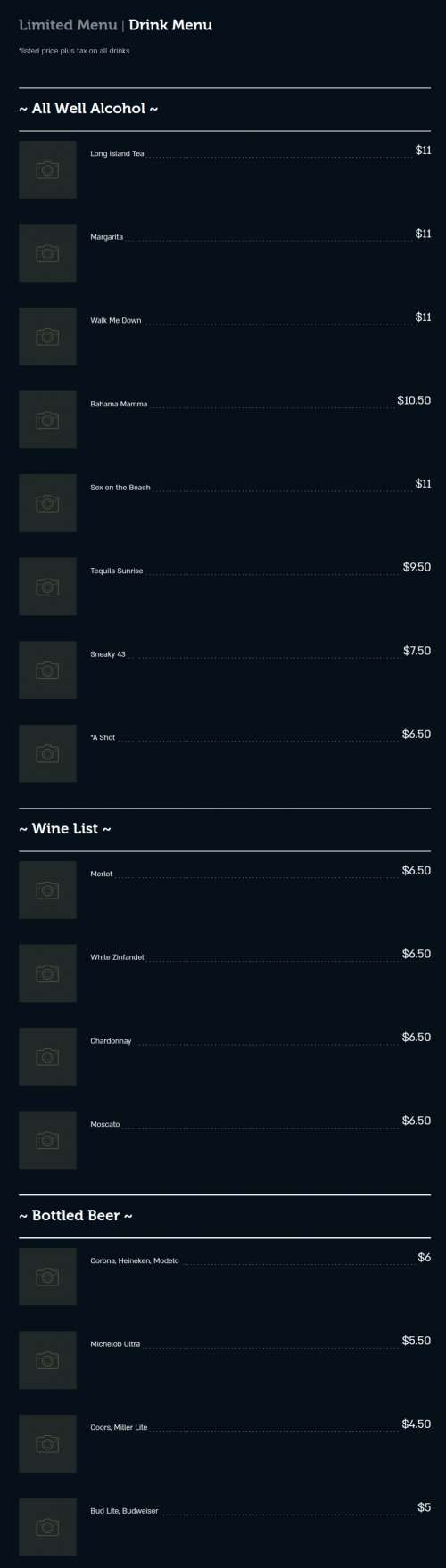 Picasso's Seafood & Pasta menu in Memphis, Tennessee, USA