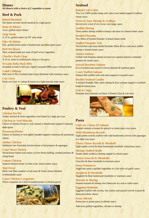 Court Diner menu in Media, Pennsylvania, USA