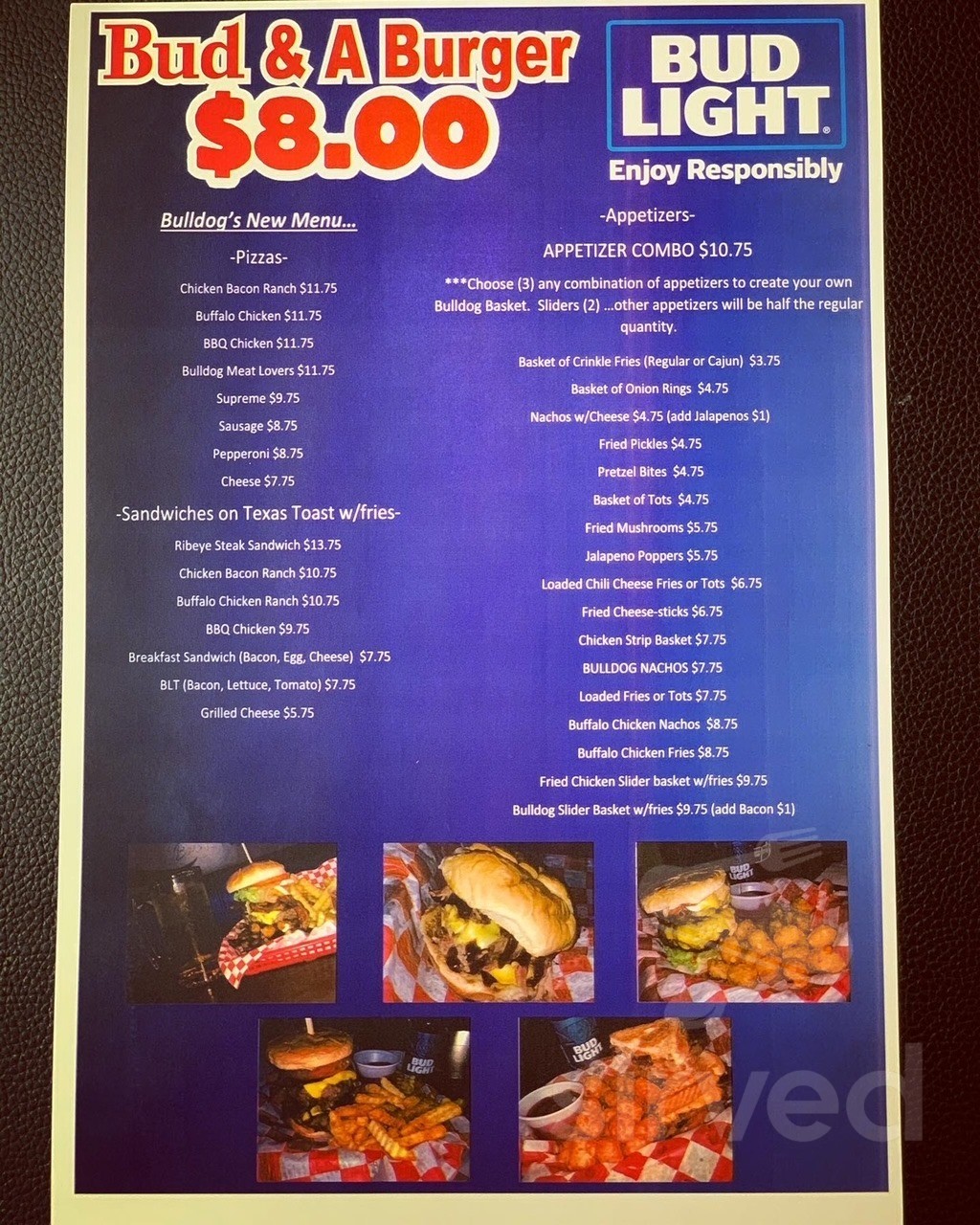 Bulldogs Bar & Nightclub menu in Dickson, Tennessee, USA