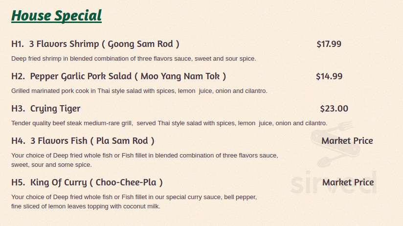 Menu - Destin FL's Jasmine Thai | Sirved