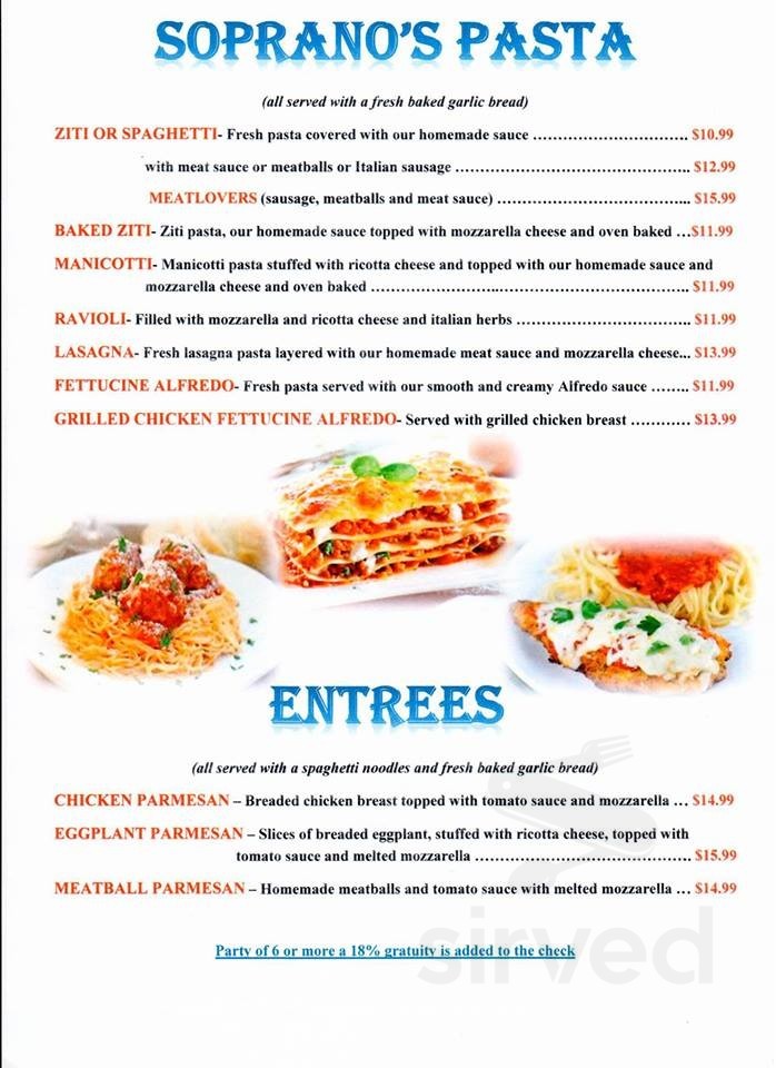 Soprano's Pizza menus in Ocean City, Maryland, United States