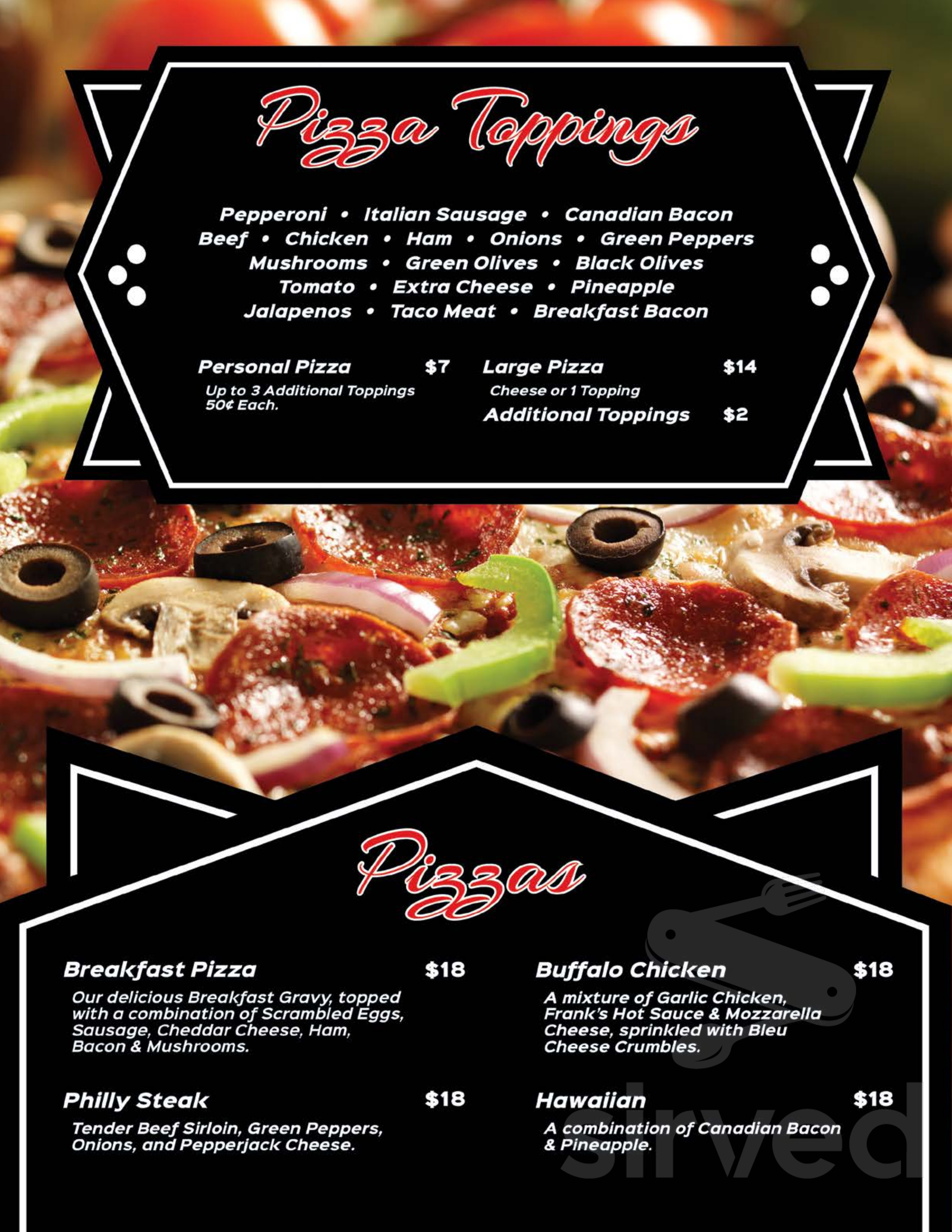 Menu - Fargo ND's Gina's Pizza & Grill | Sirved
