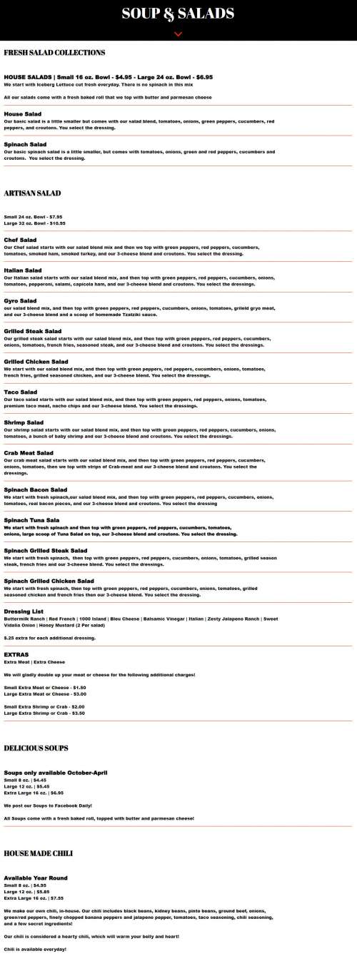 Ice House Pizzeria & Grille menu in Conneaut Lake, Pennsylvania, USA