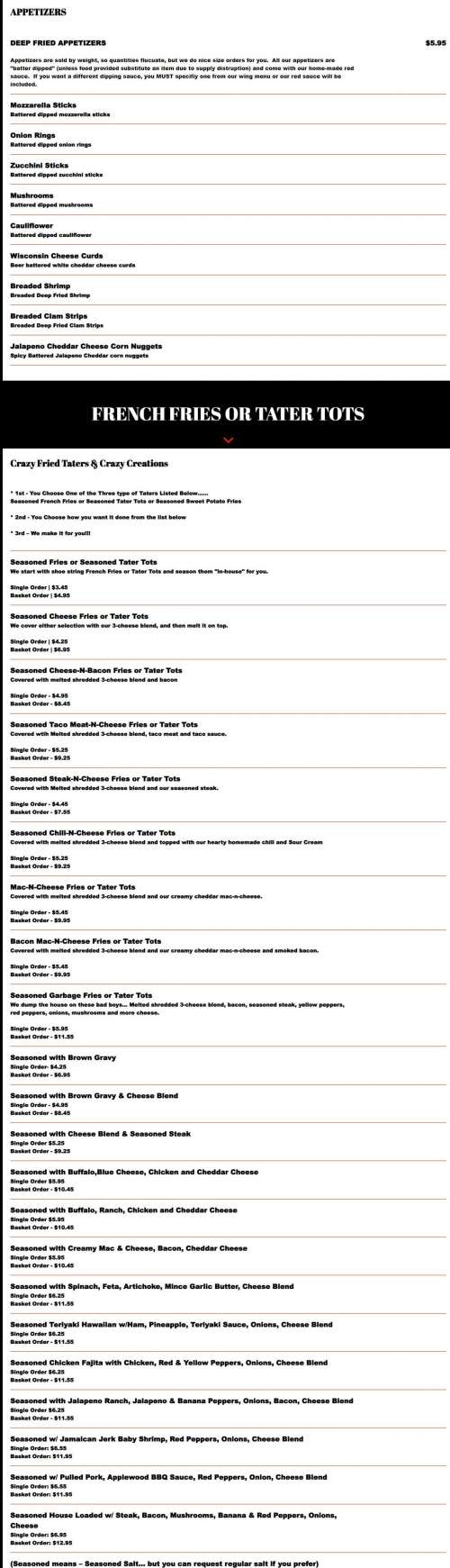 Ice House Pizzeria & Grille menu in Conneaut Lake, Pennsylvania, USA