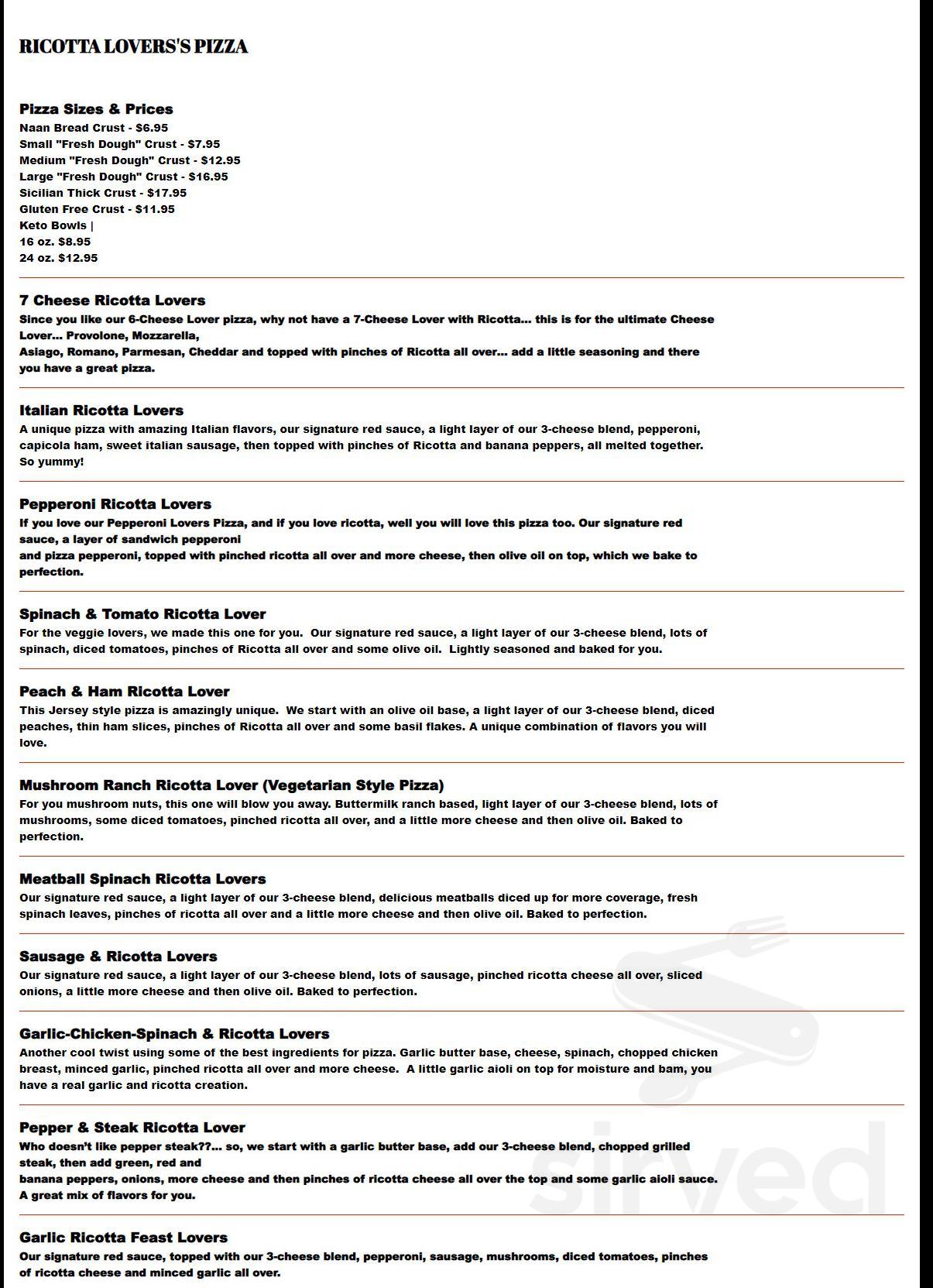 Ice House Pizzeria & Grille menu in Conneaut Lake, Pennsylvania, USA