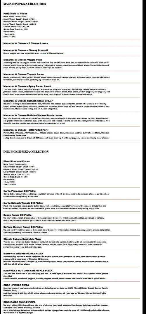Ice House Pizzeria & Grille menu in Conneaut Lake, Pennsylvania, USA