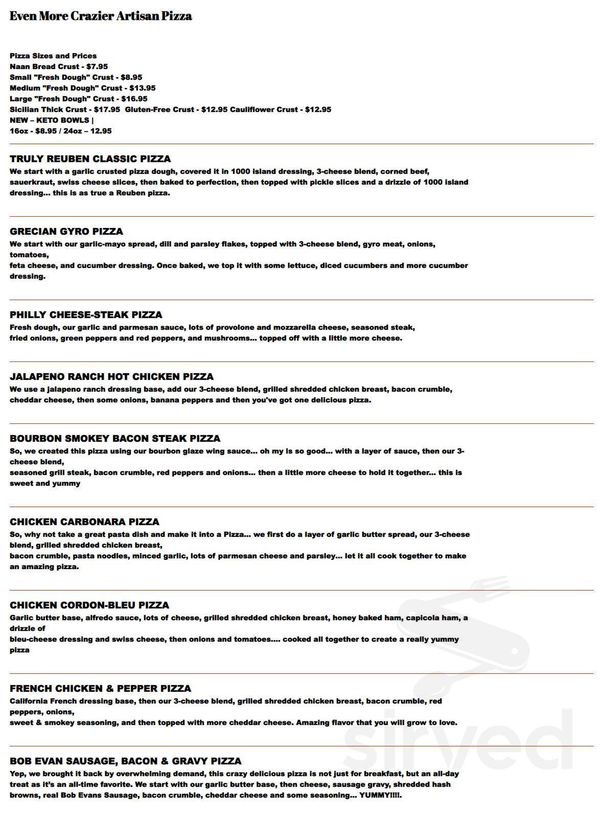 Ice House Pizzeria & Grille menu in Conneaut Lake, Pennsylvania, USA
