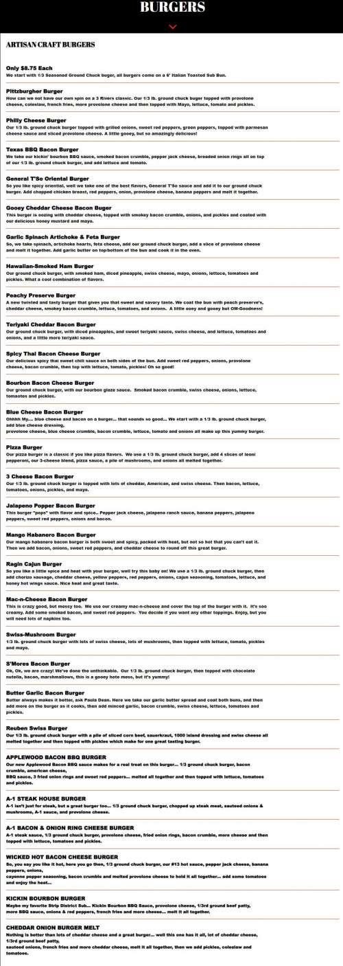 Ice House Pizzeria & Grille menu in Conneaut Lake, Pennsylvania, USA
