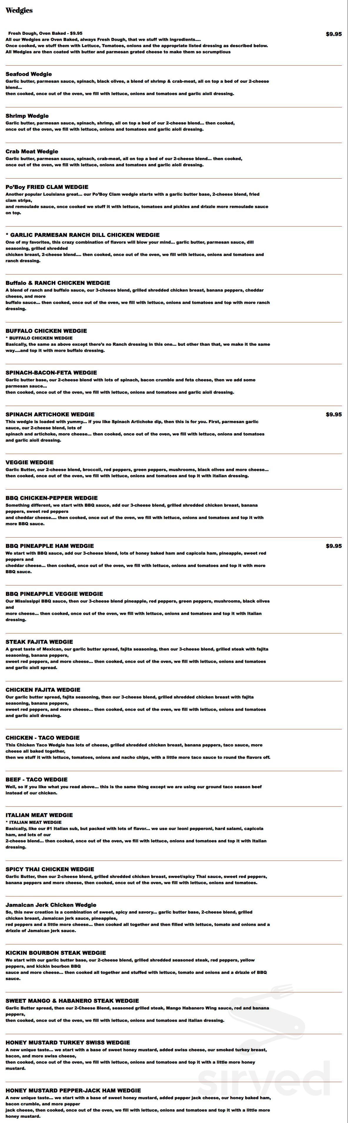 Ice House Pizzeria & Grille menu in Conneaut Lake, Pennsylvania, USA