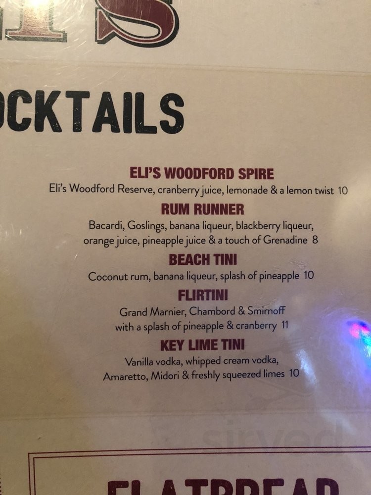 Eli's Branford menus in Branford, Connecticut, United States