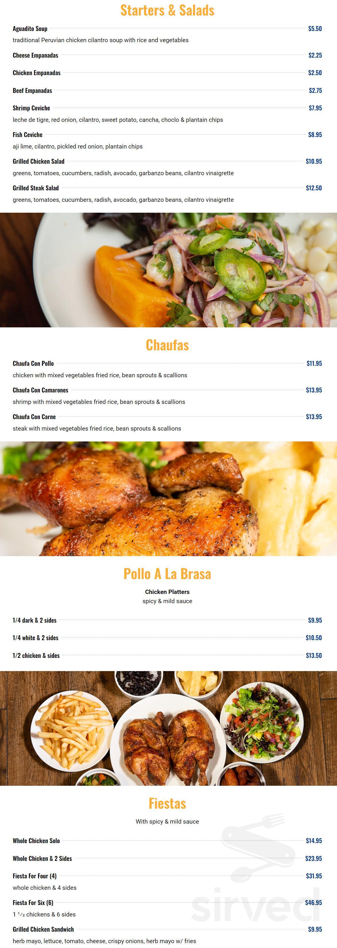 Don Pollo of Bethesda menu in Chevy Chase, Maryland, USA