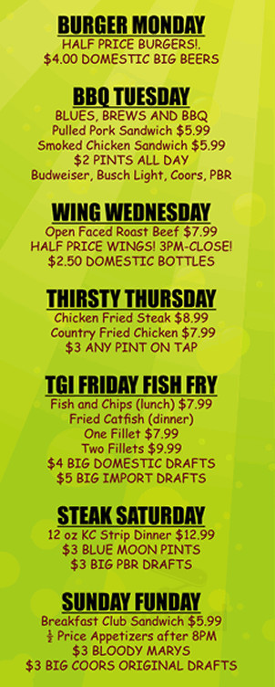 Menu for Set Em Up Jack's in Lawrence, KS | Sirved
