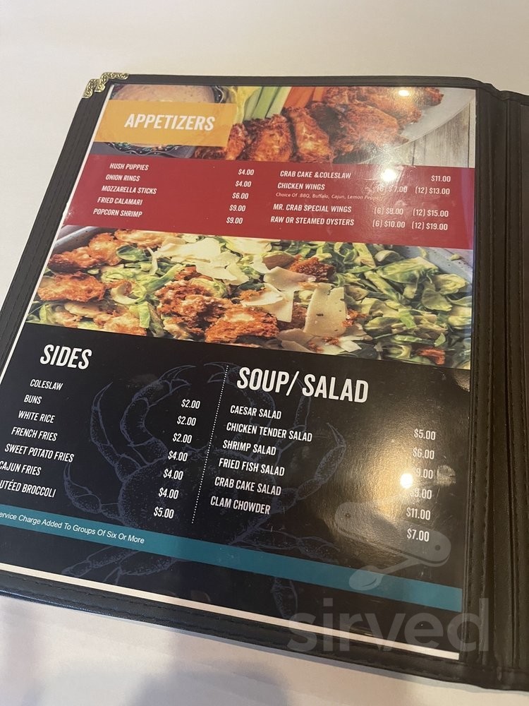 Mr. Crab House menu in Cincinnati, Ohio, USA