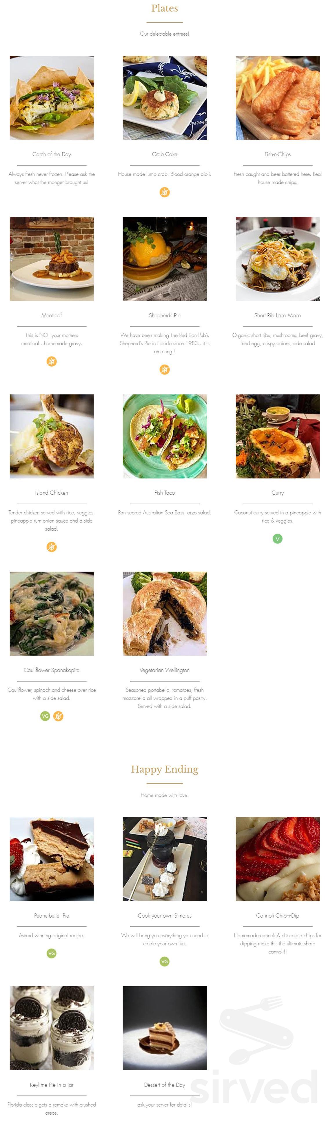 Ravish menu in Lantana, Florida, USA