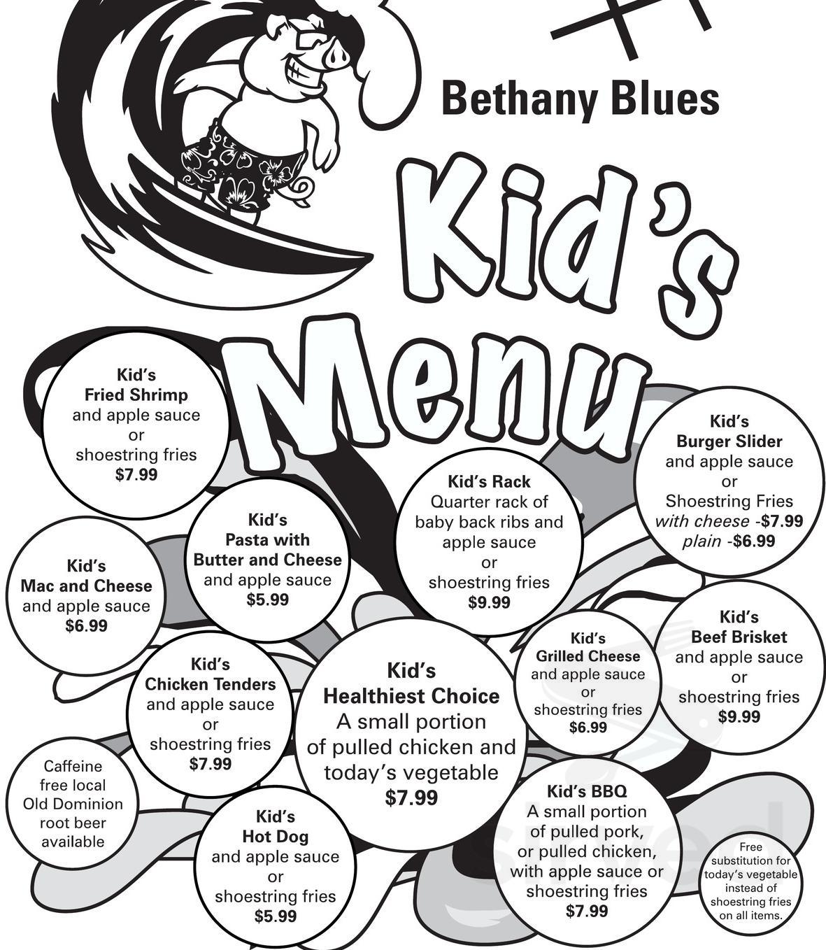 Bethany Blues menu in Lewes, Delaware, USA