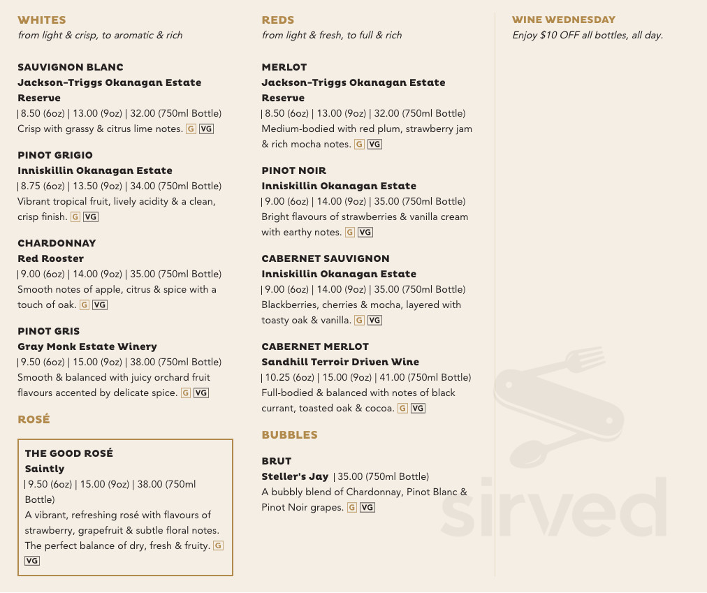 White Spot Duncan menu in Duncan, British Columbia, Canada