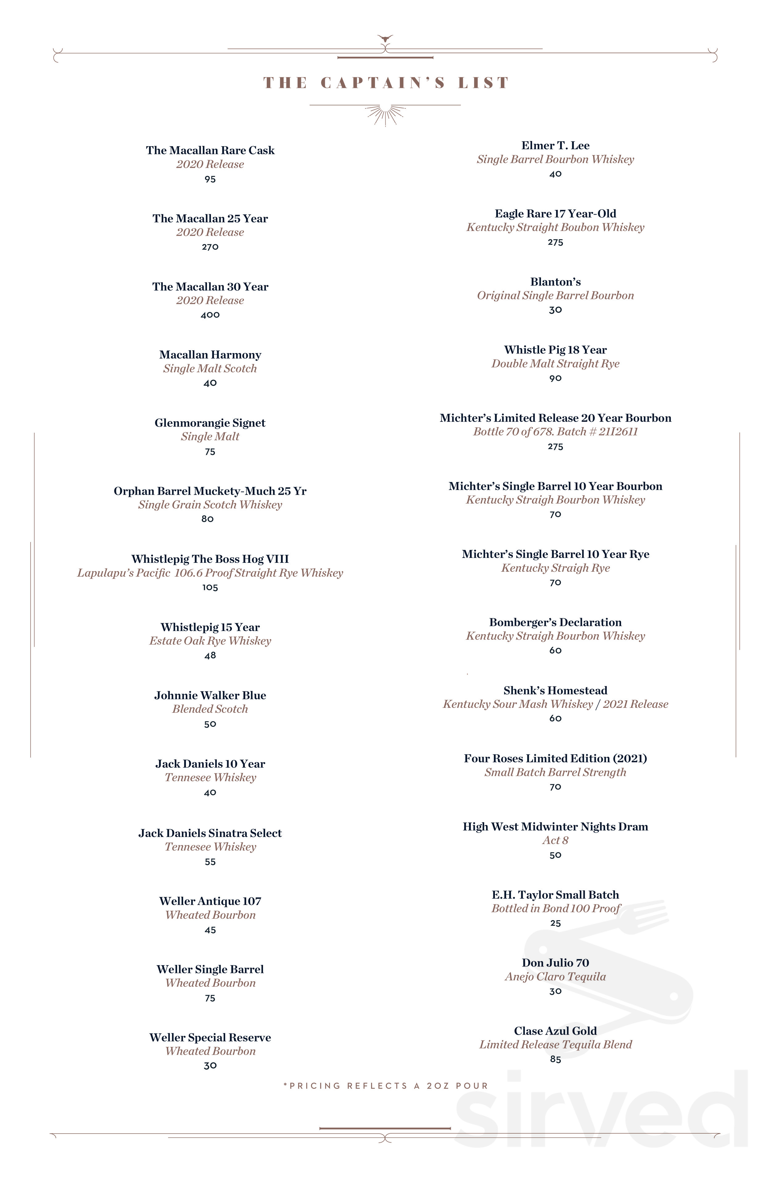 Baldamar menu in Roseville, Minnesota, USA