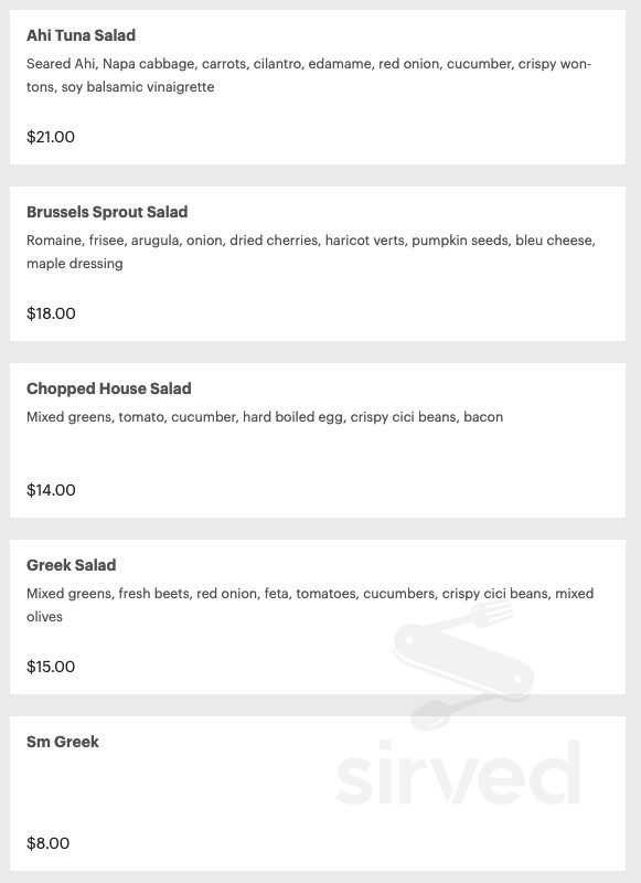 Luxe menus in Grosse Pointe Farms, Michigan, United States