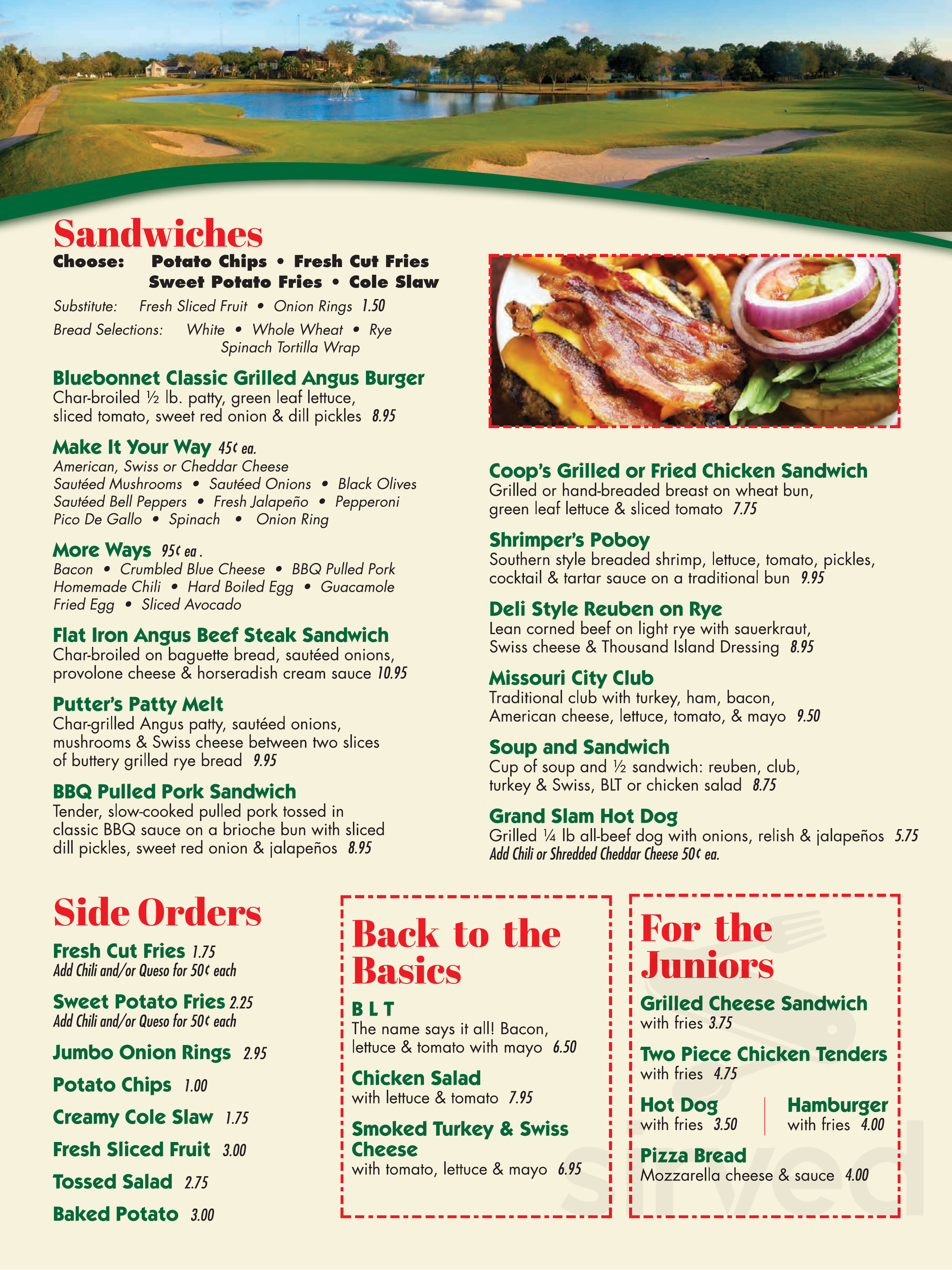 The Bluebonnet Grille menu in Missouri City, Texas, USA