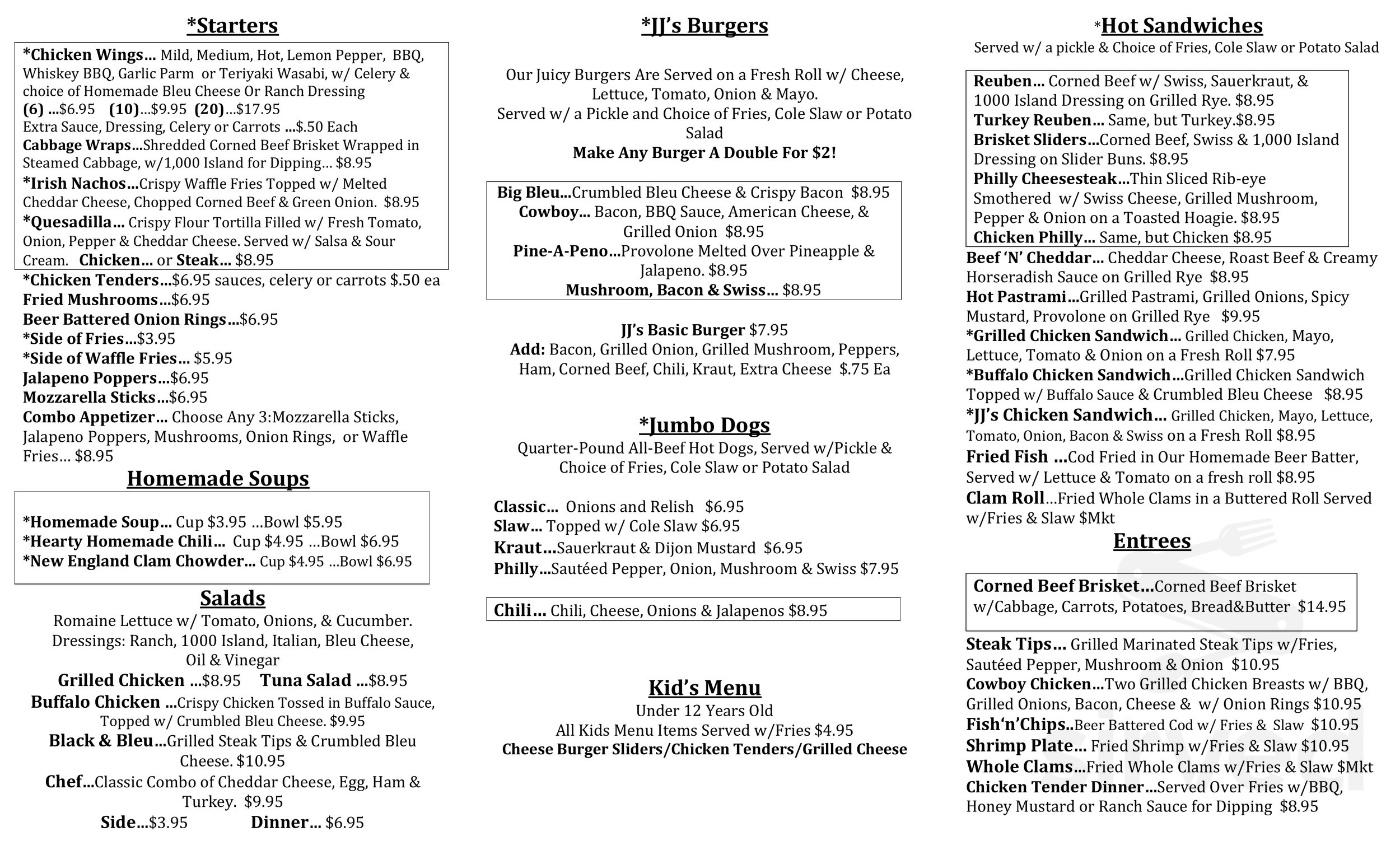 Menu for JJ Manning's in Sebastian, FL | Sirved