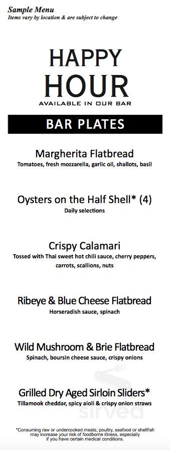 Menu for Hyde Park Prime Steakhouse in Upper Arlington, OH | Sirved
