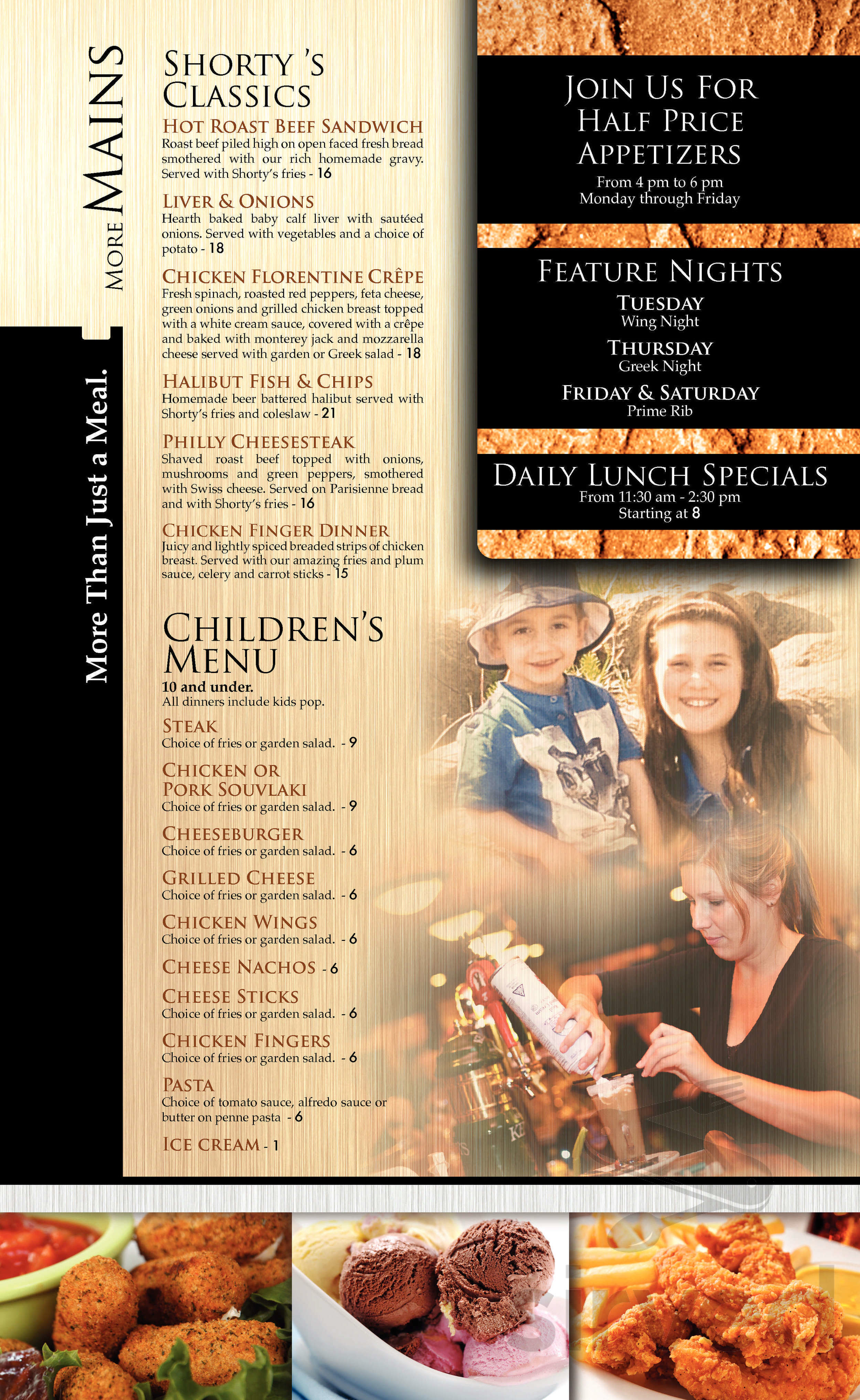 Shorty's Grill menus in Owen Sound, Ontario, Canada