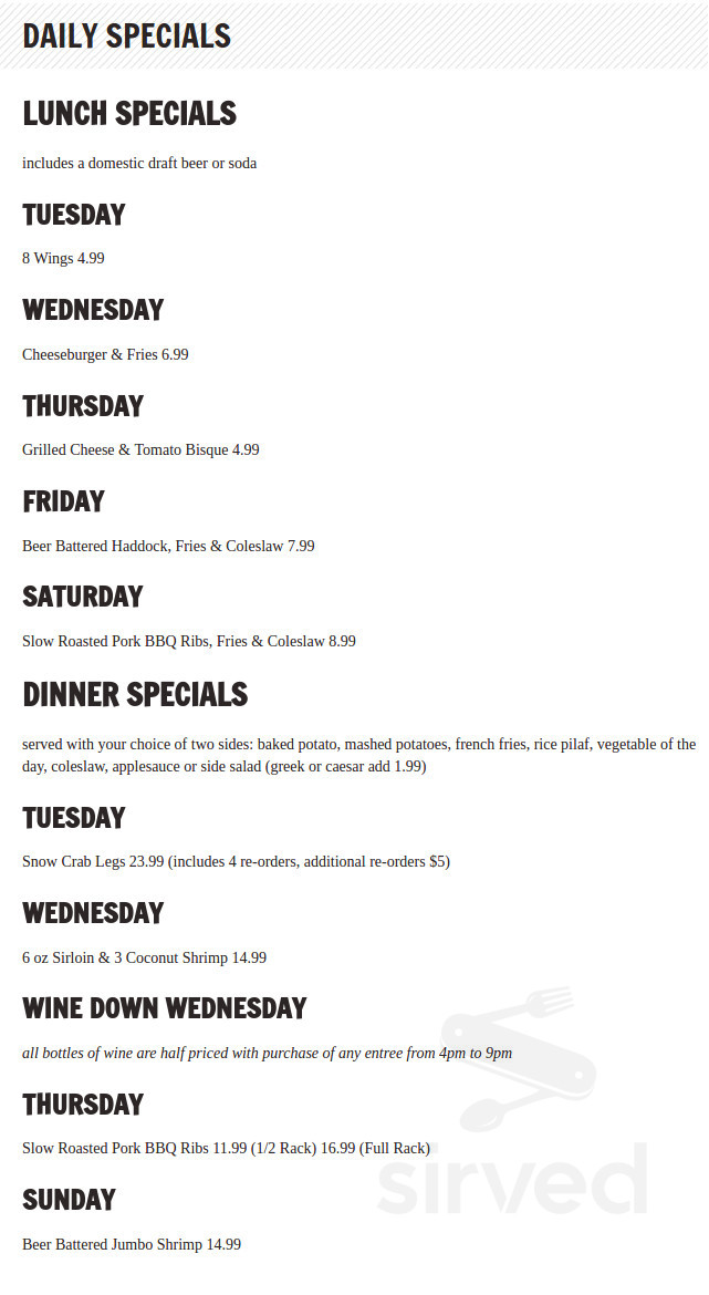 C&D Bar & Grill menu in New Oxford, Pennsylvania, USA