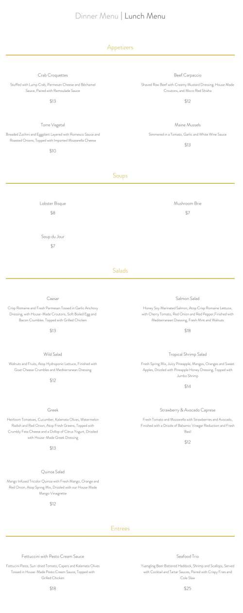 The Legacy Restaurant at Nancy Lopez Country Club menu in The Villages ...