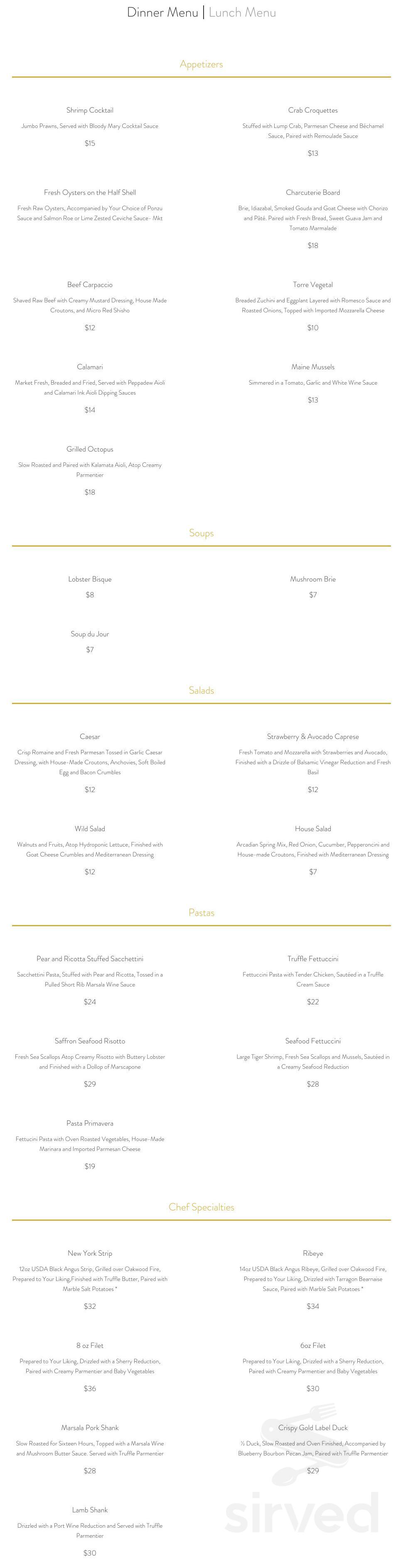 The Legacy Restaurant at Nancy Lopez Country Club menu in The Villages ...