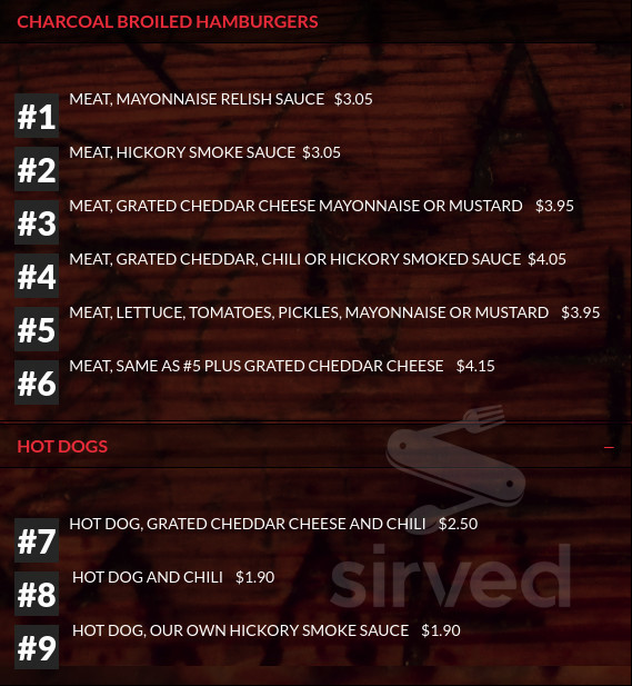 Bud's Broiler menu in Harvey, Louisiana, USA