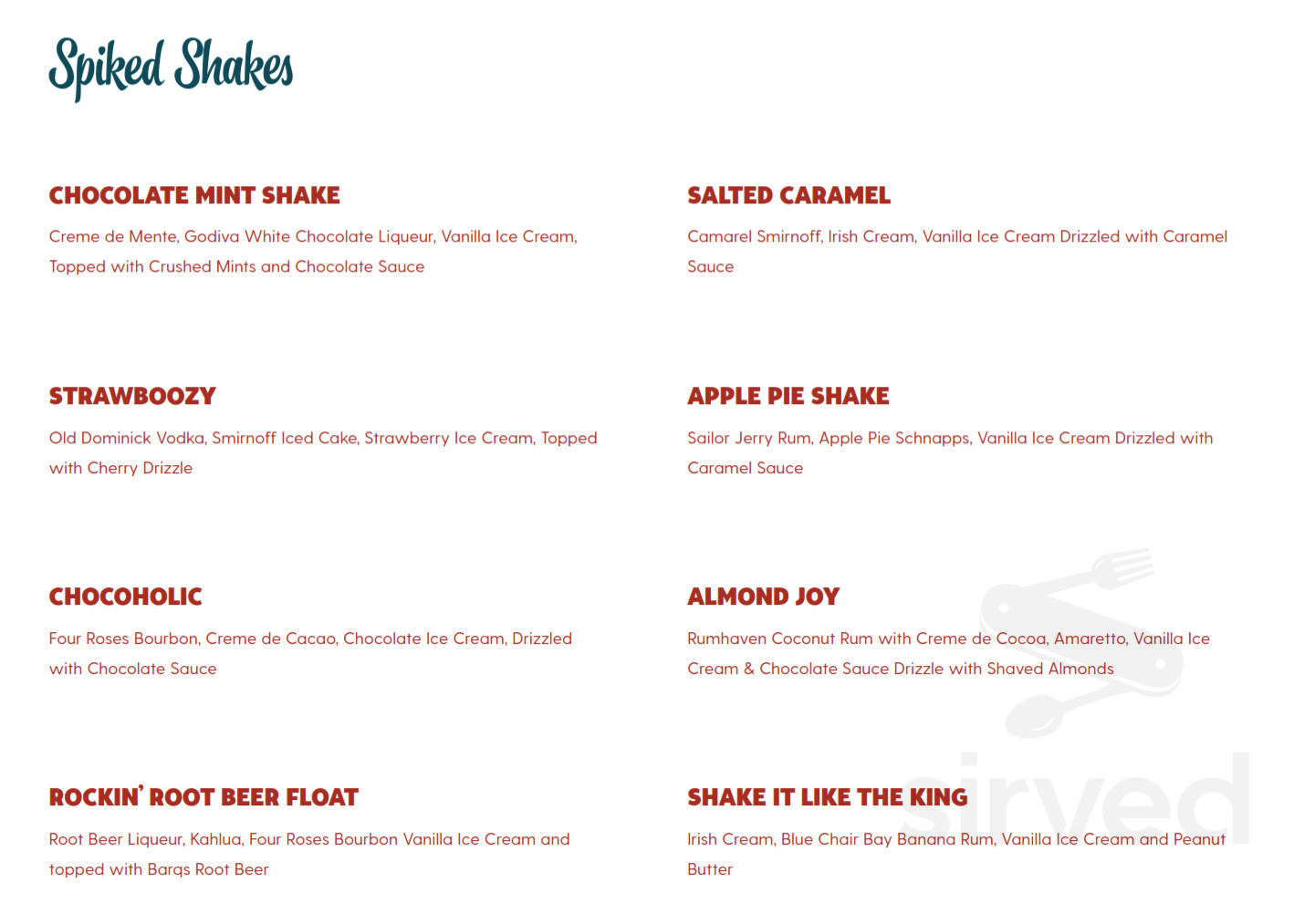 Menu - Memphis TN's The Arcade Restaurant | Sirved