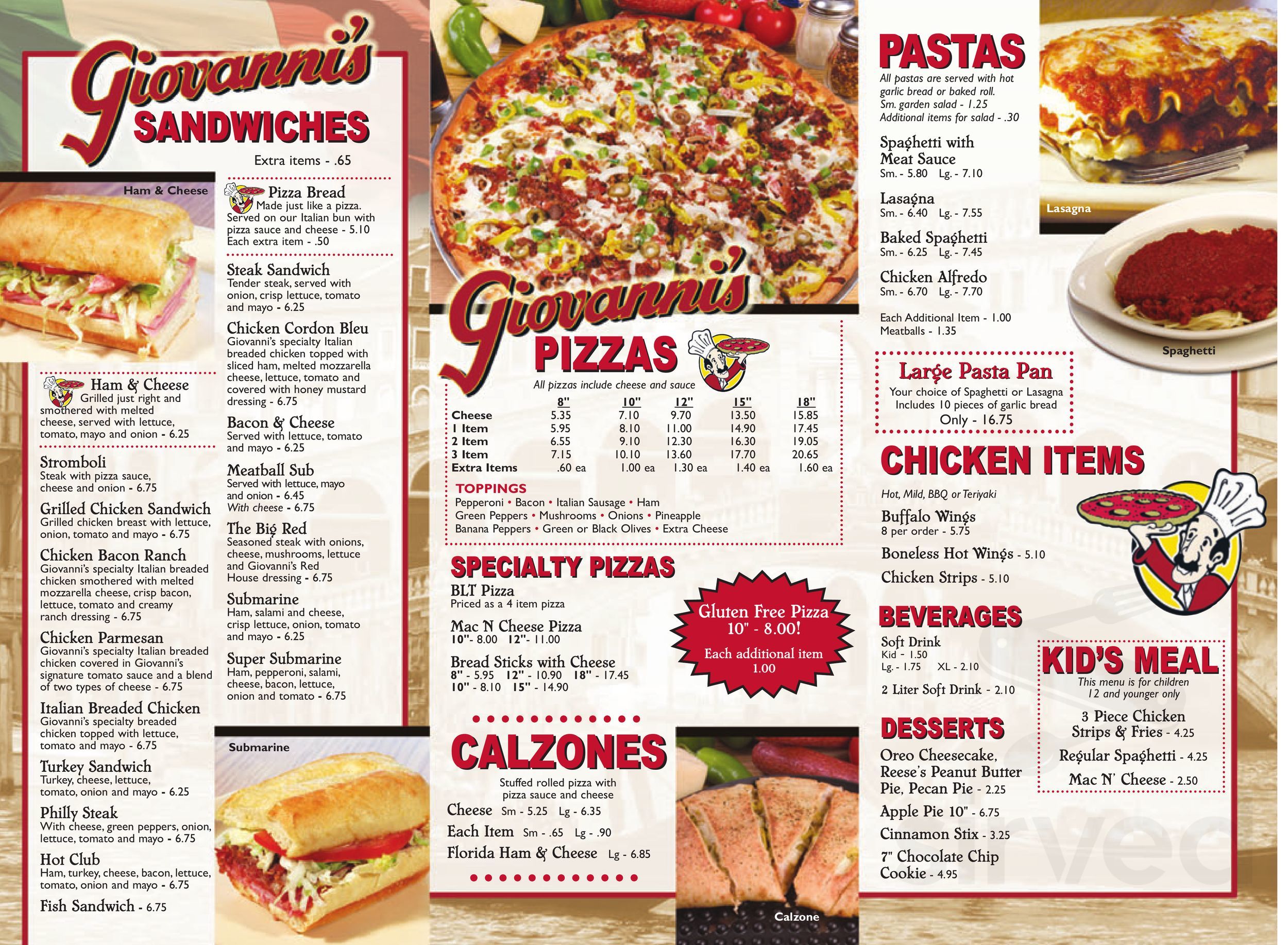 Giovanni's of Rosemount menu in Portsmouth, Ohio, USA