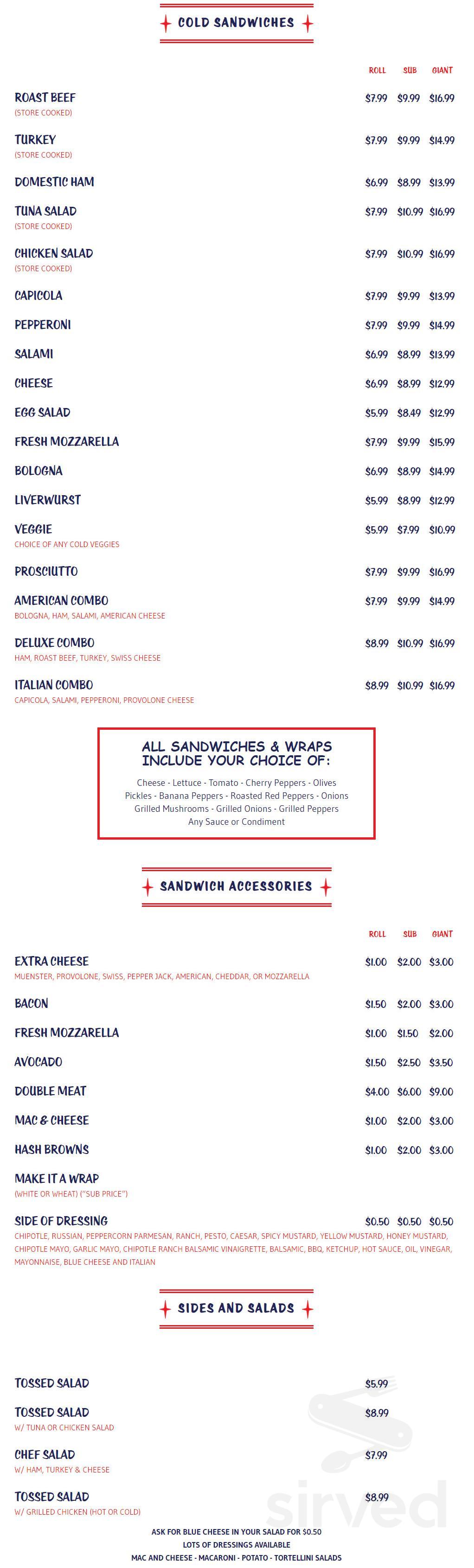 Ray & Mike's Deli menu in Hamden, Connecticut, USA