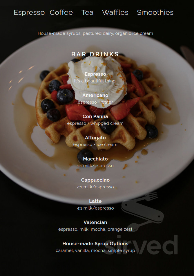 Cordial Coffee Company menu in Berryville, Virginia, USA