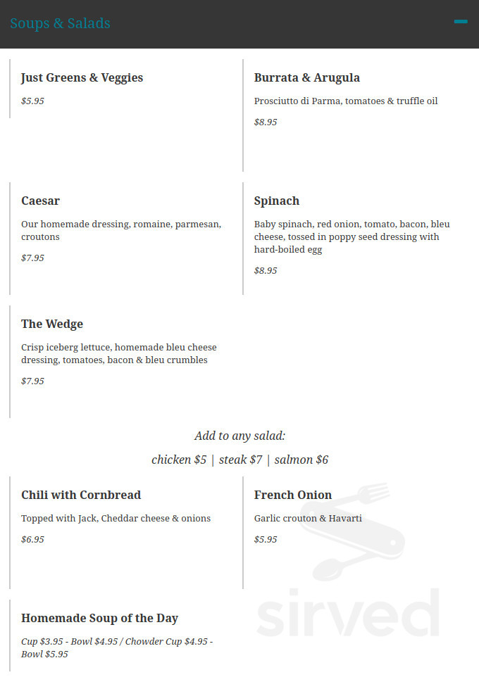 Glendale Grill menus in Easthampton, Massachusetts, United States