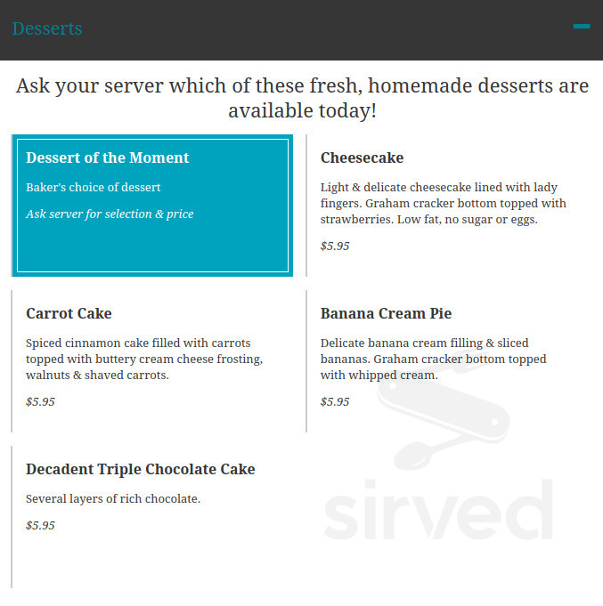 Glendale Grill menus in Easthampton, Massachusetts, United States